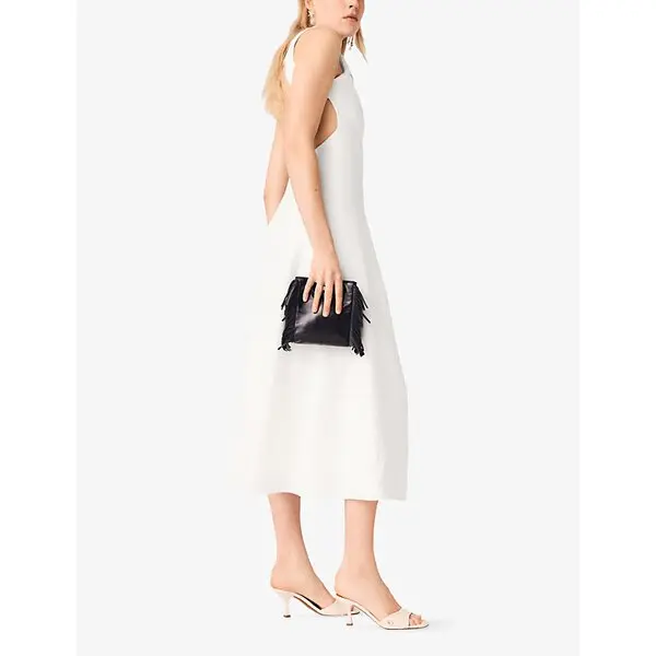 Maje Woven Backless Midi Dress