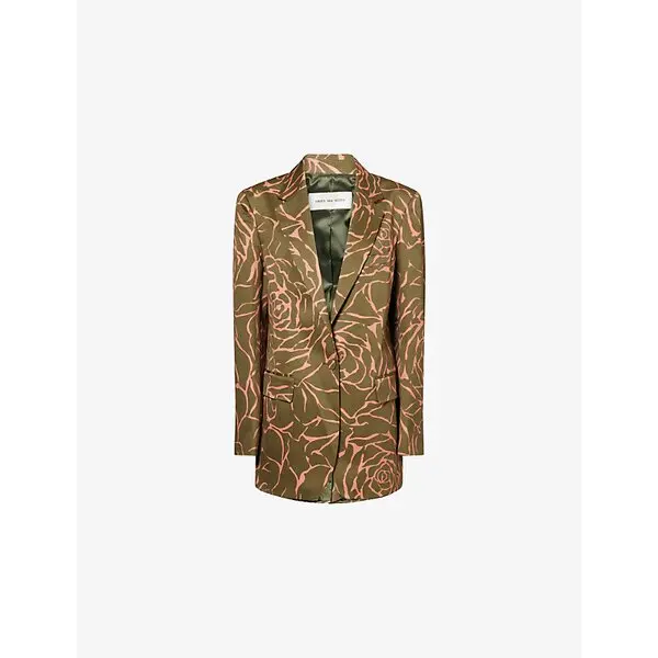 Dries Van Noten Notch-lapels Printed Cotton Blazer