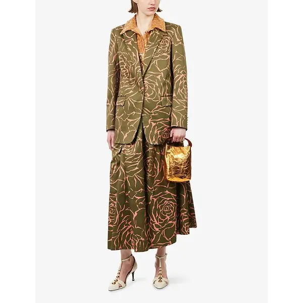 Dries Van Noten Notch-lapels Printed Cotton Blazer