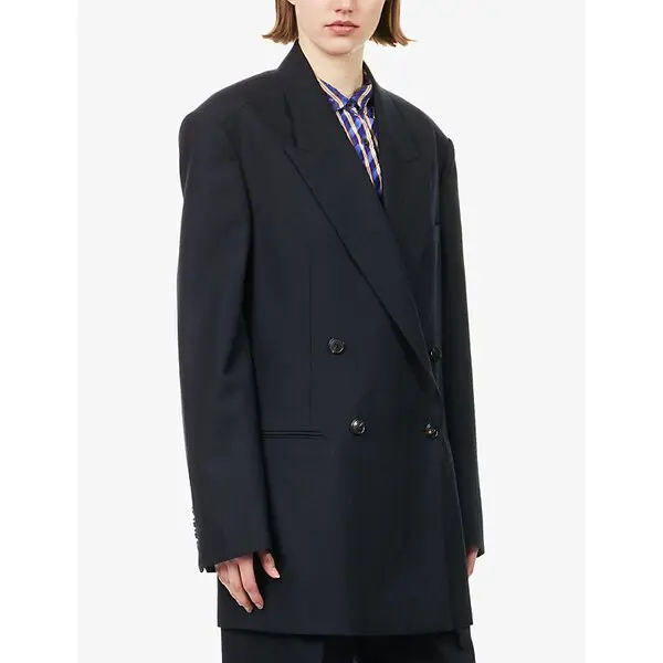 Dries Van Noten Oversized Peak-lapel Wool Blazer