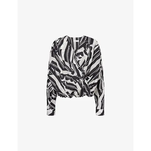Dries Van Noten Printed Wrap-front Cotton Shirt