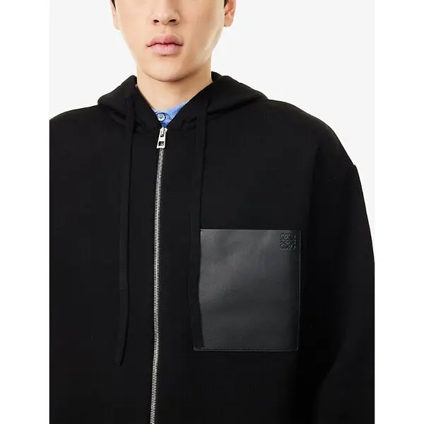 Loewe Leather Patch-pocket Wool Hoody