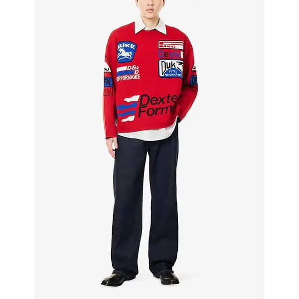 DUKE + DEXTER Motif-knit Wool-blend Jumper