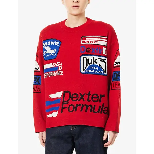 DUKE + DEXTER Motif-knit Wool-blend Jumper