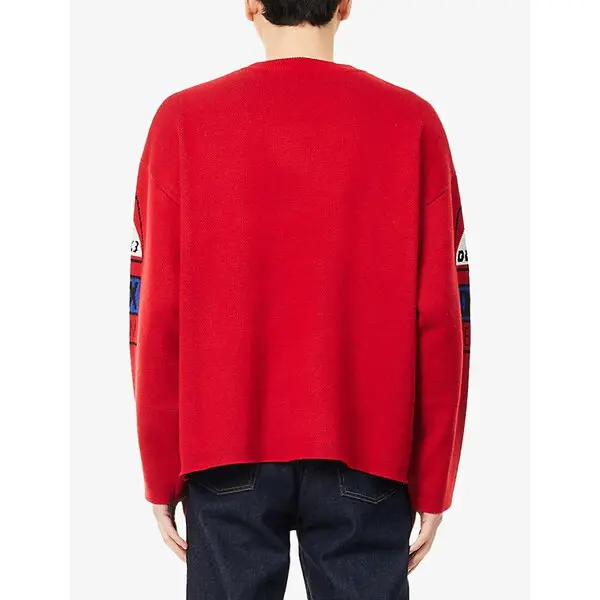 DUKE + DEXTER Motif-knit Wool-blend Jumper