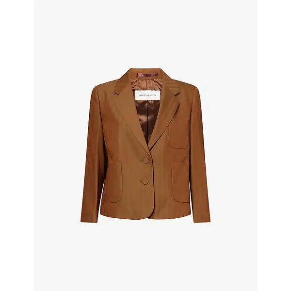 Dries Van Noten Striped Notch-lapels Wool-blend Blazer