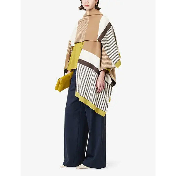TWP Wrapped-around Striped Cashmere Cardigan