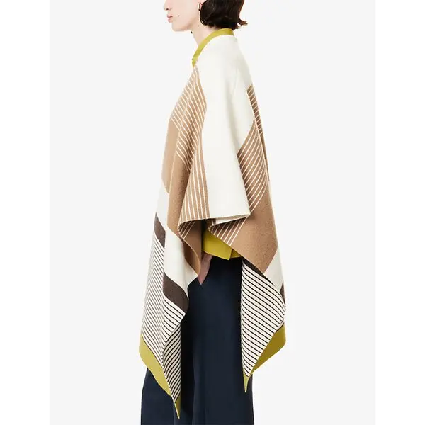 TWP Wrapped-around Striped Cashmere Cardigan