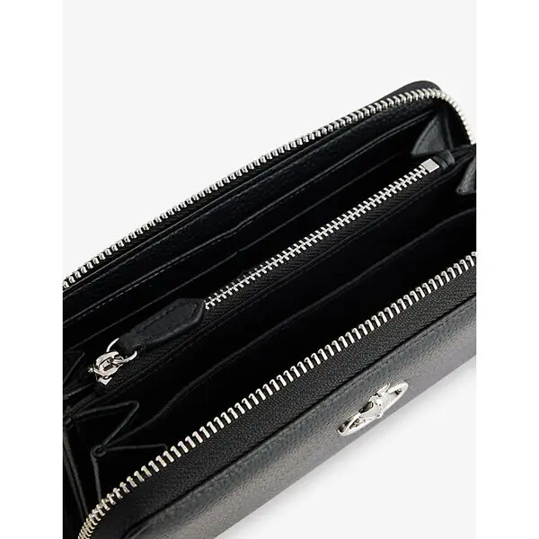 VIVIENNE WESTWOOD Orb Zip-round Faux-leather Wallet - Black