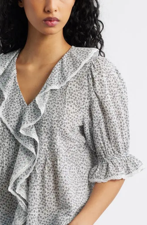 Madewell The Blaire Ruffle-sleeve Top