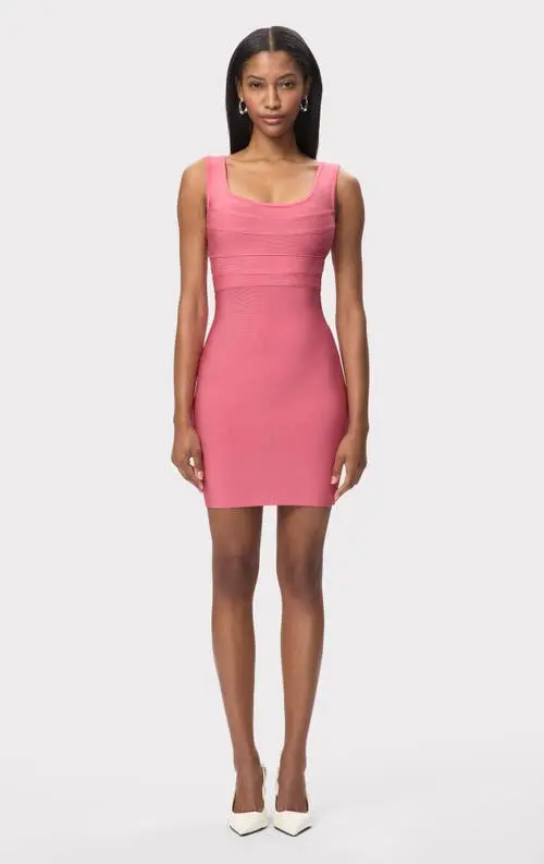 Herve Leger Amara Mini Dress - Bubblegum