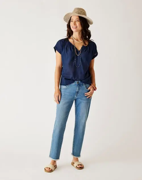 Carve Designs Austin Crop Jean - Blue Tide