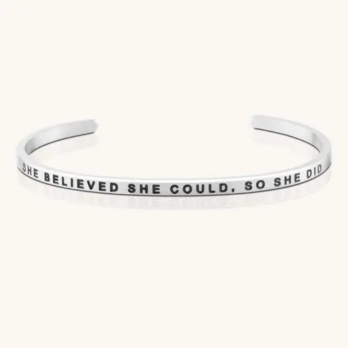 MANTRA She Believed She Could Cuff Bracelet