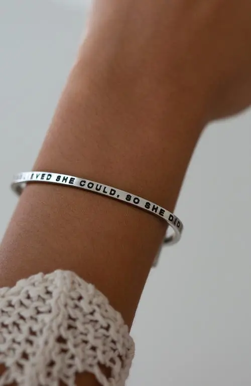 MANTRA She Believed She Could Cuff Bracelet