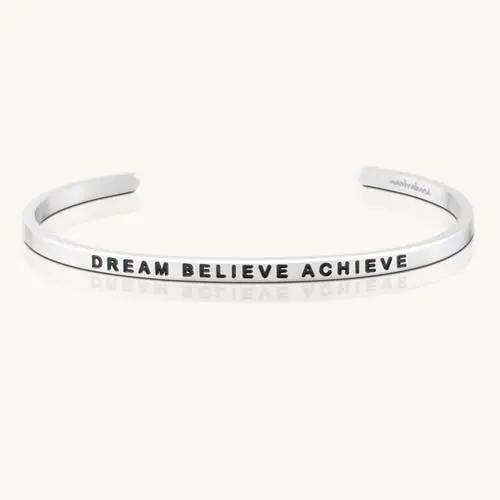MANTRA Dream Believe Achieve Bracelet - Silver