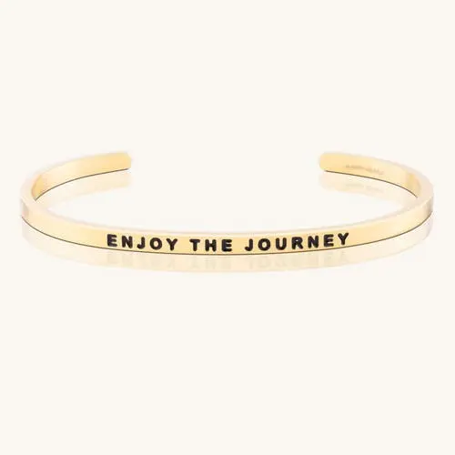 MANTRA Enjoy The Journey Cuff Bracelet - Yellow Gold