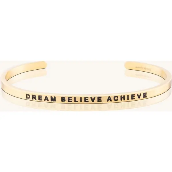 MANTRA Dream Believe Achieve Bracelet - Yellow Gold