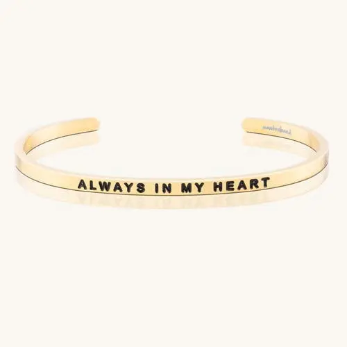 MANTRA Always In My Heart Cuff Bracelet - Yellow Gold