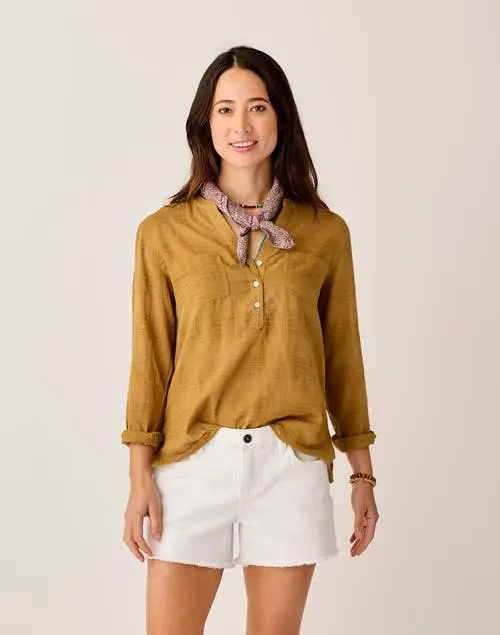 Carve Designs Textured Shirt - Golden
