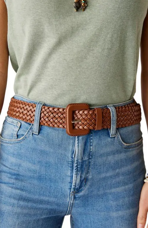 Carve Designs Woven Leather Belt - Dark Brown