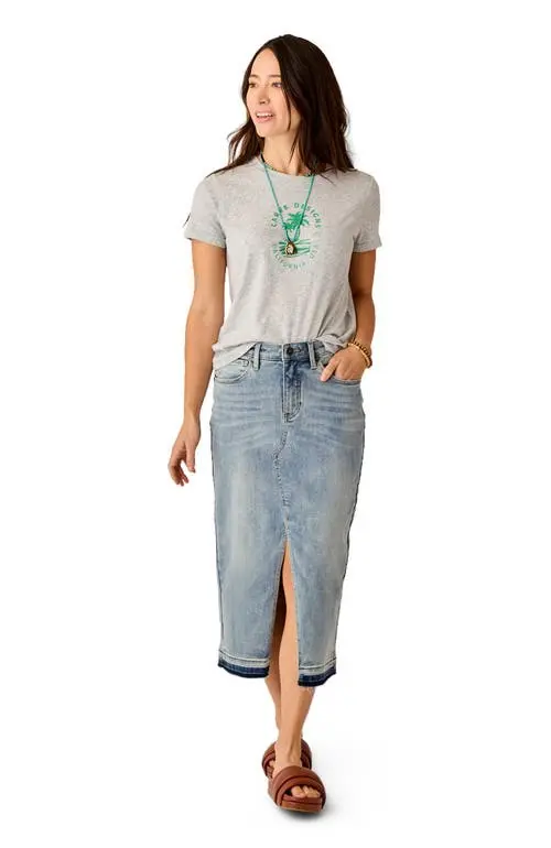Carve Designs Atlas Denim Midi Skirt - Beach Blue