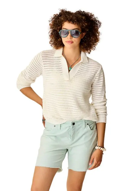 Carve Designs Morgan Polo Sweater - Cloud