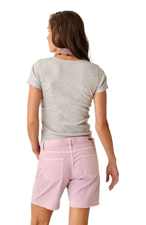 Carve Designs Ribbed Scoop Neck T-shirt - Heather Grey