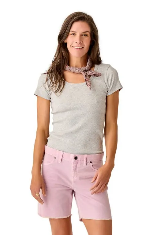 Carve Designs Ribbed Scoop Neck T-shirt - Heather Grey