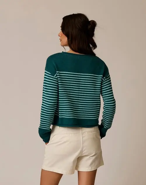 Carve Designs Rue Sweater - Nightdive Stripe