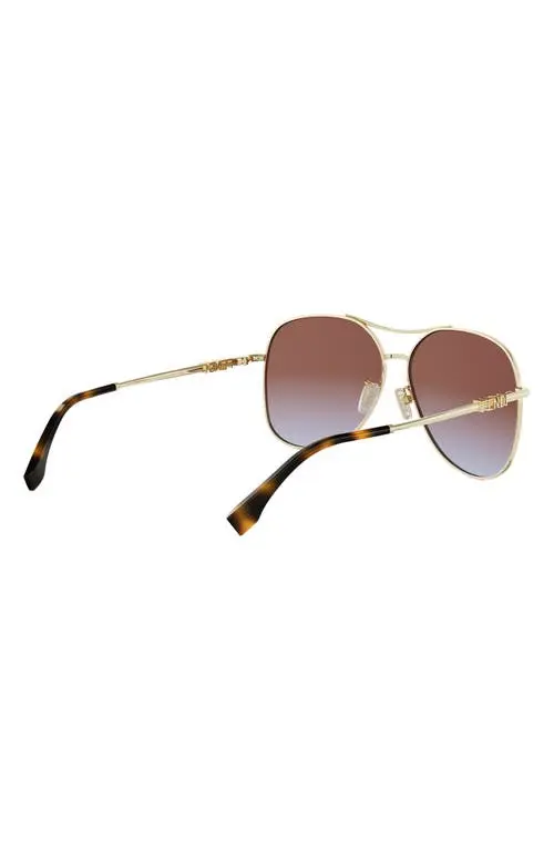 Fendi 61mm Gradient Pilot Sunglasses