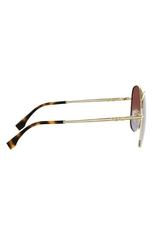 Fendi 61mm Gradient Pilot Sunglasses