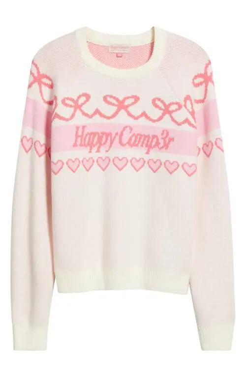 HAPPY CAMP3R Ribbed Knit Bow Sweater