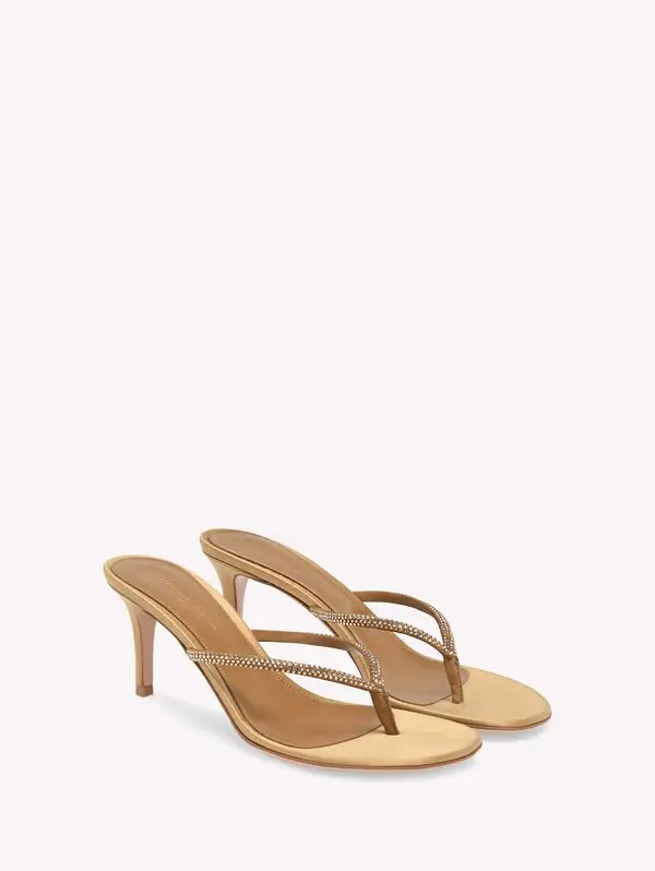 GIANVITO ROSSI India Suede Thong Sandals - Gold - Suede Leather