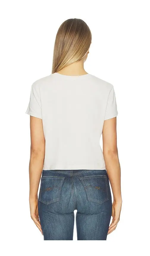 AGOLDE Adine Ribbed Hem Cotton T-shirt - Beige