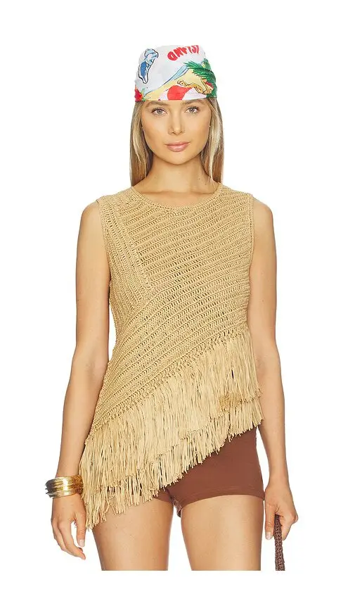 SIMONMILLER Beja Crochet Top With Fringed Hem - Neutral