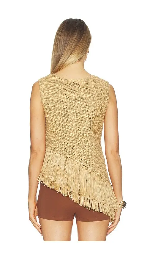 SIMONMILLER Beja Crochet Top With Fringed Hem - Neutral
