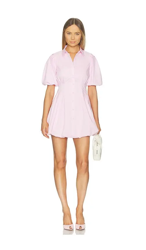 Simkhai Cleo Balloon Pintuck Mini Dress - Pink