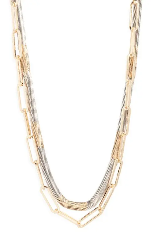 Nordstrom Layered Chain Necklace - Rhodium- Gold