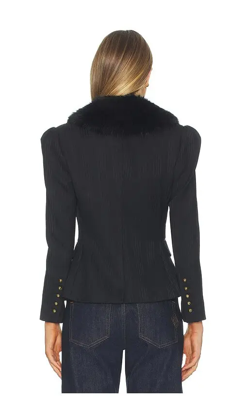 L'Agence Kaisley Fur Collar Blazer