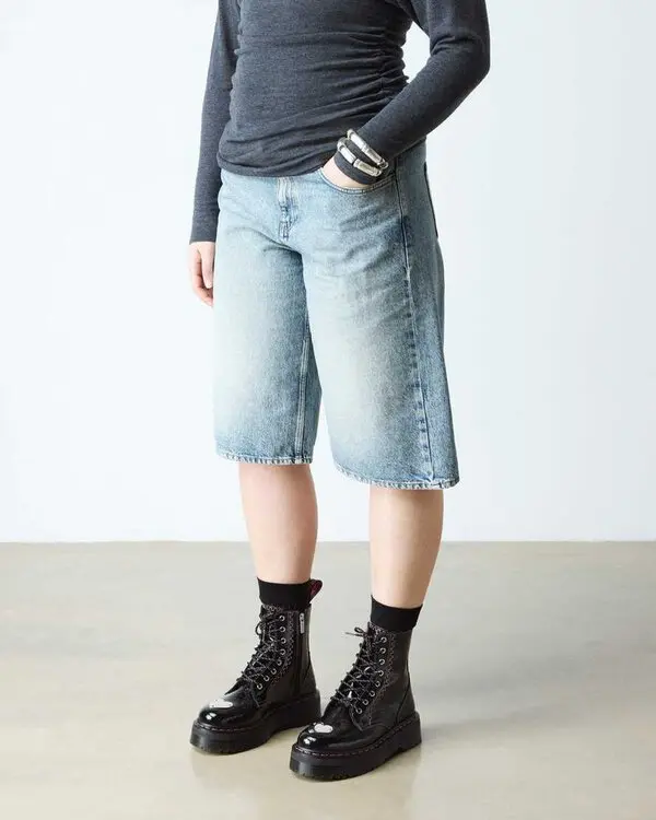 Dr. Martens Jadon Distressed Patent Leather Platform Boots