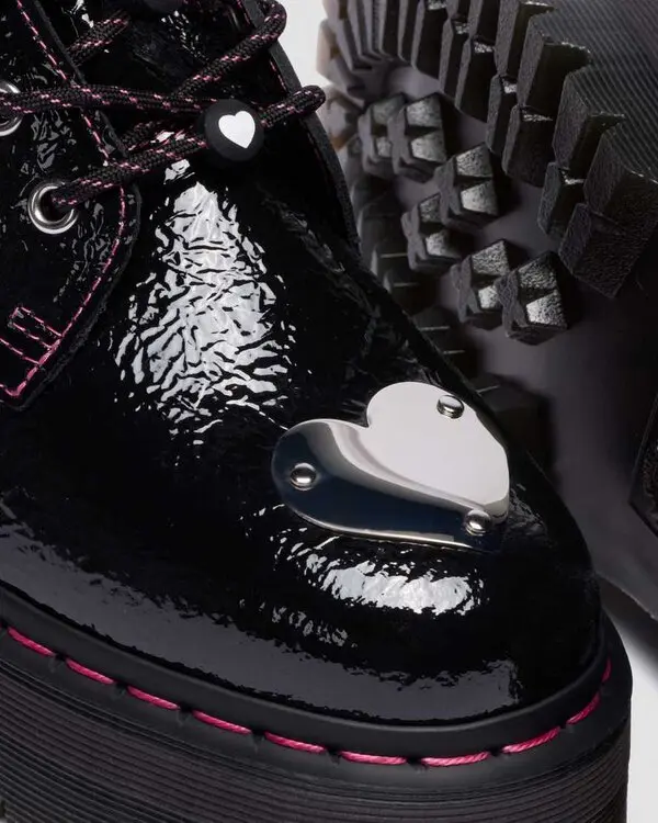 Dr. Martens Jadon Distressed Patent Leather Platform Boots