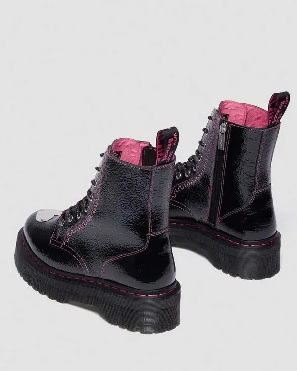 Dr. Martens Jadon Distressed Patent Leather Platform Boots