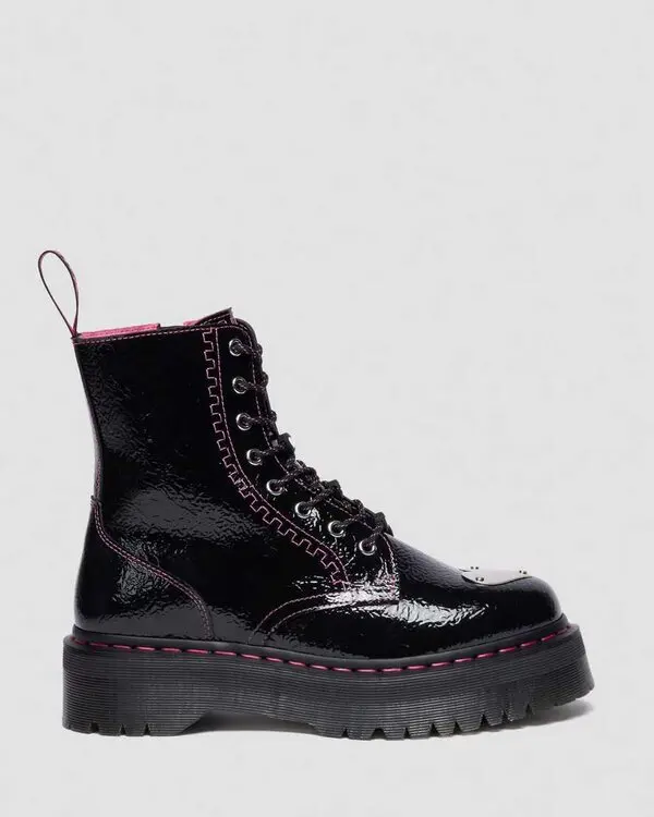 Dr. Martens Jadon Distressed Patent Leather Platform Boots