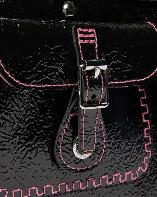 Dr. Martens Top Handle Distressed Patent Leather Bag - Black
