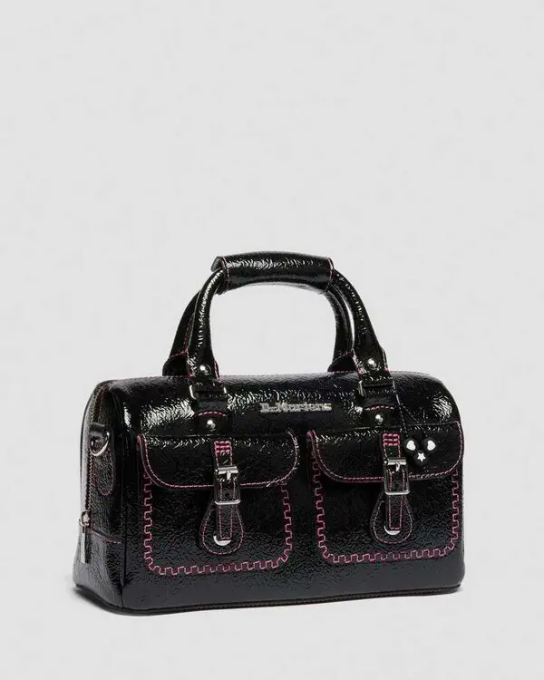 Dr. Martens Top Handle Distressed Patent Leather Bag - Black