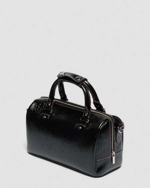 Dr. Martens Top Handle Distressed Patent Leather Bag - Black