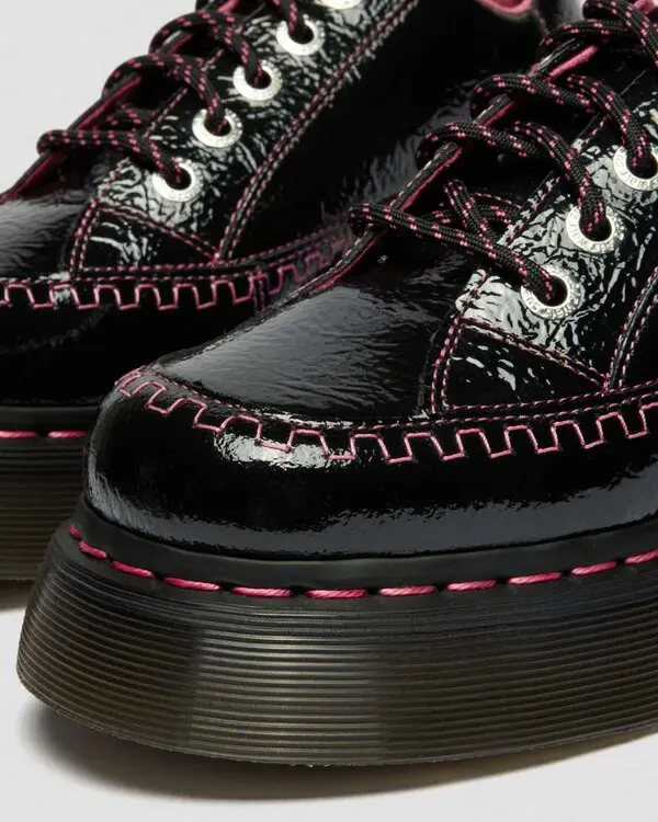 Dr. Martens Buzz 5-eye Distressed Patent Leather Shoes
