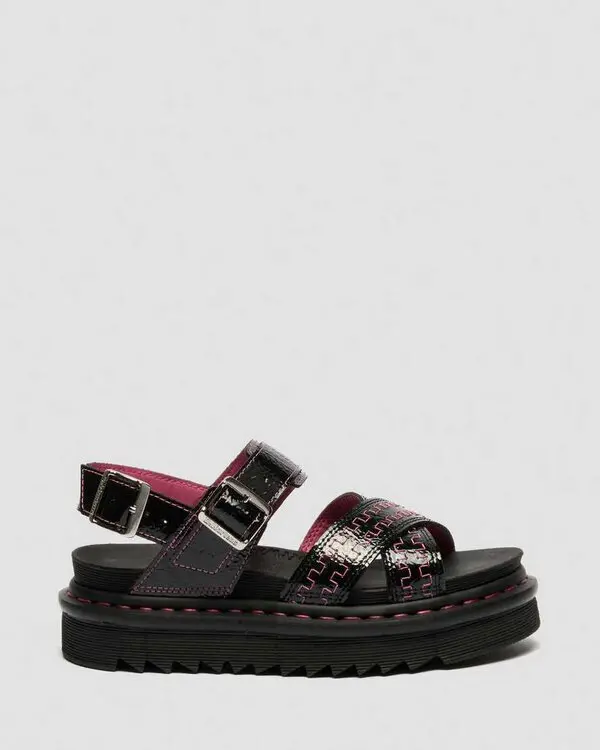 Dr. Martens Voss Ii Distressed Patent Leather Sandals