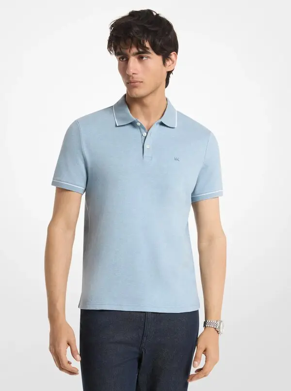 Michael Kors Gramercy Cotton Polo Shirt In Size By - Grey