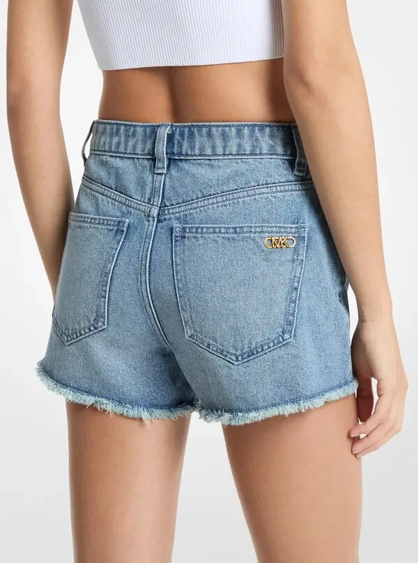 Michael Kors Gisele Frayed Denim Shorts